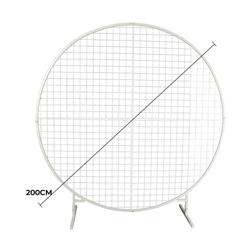 Sturdy Circular Flower Wall / Event Stand 200cm Diameter (White Frame ...